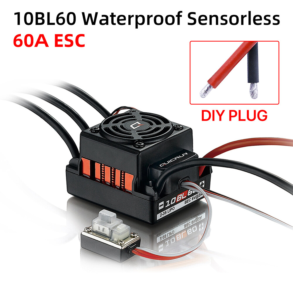 Hobbywing QUICRUN 10BL60 ESC Sensored Brushless 60A ESC for 1/10 RC Car ...