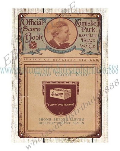 1916 baseball vs Program metal tin sign garage | eBay