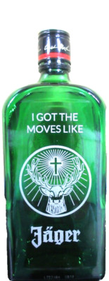 🍾 EMPTY Engraved Jagermeister Bottle with I Got The Moves Like Jager ...