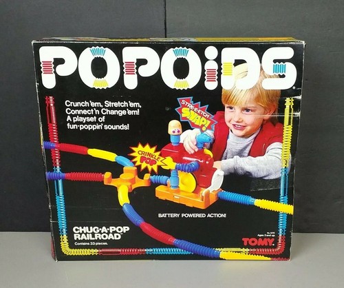 Vintage 1985 TOMY Popoids Chug A Pop Railroad Complete CIB #5210 + 17 ...