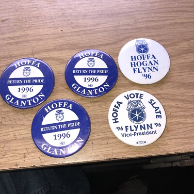 1996 Jimmy Hoffa Hogan Teamster Campaign Labor Union Pinback Button Pin ...