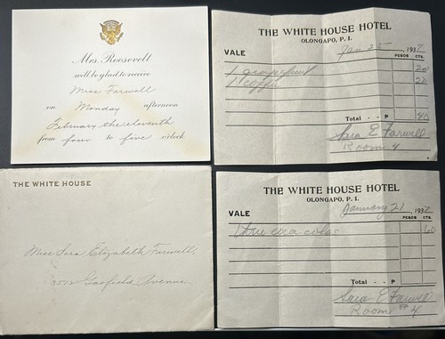1937 Invitation To The White House Mrs. Franklin Roosevelt. W/ Room ...