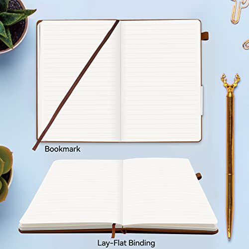 Lined Journal Notebook, 200 Pages, Leather Hardcover Notebooks A5 ...