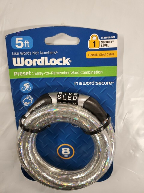 Wordlock Word Combination Flexible Steel Cable Bike Lock Black 4 FT X ...