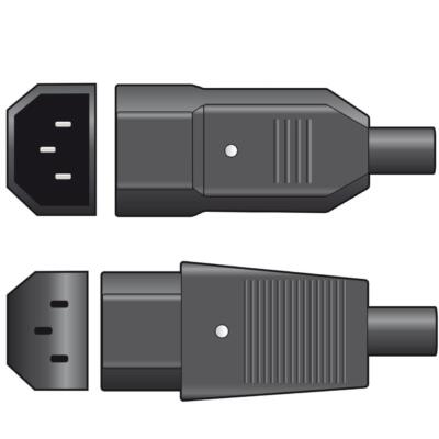 IEC C14 Male Inline Rewirable Socket Kettle Lead Power Adapter Plug 6A ...