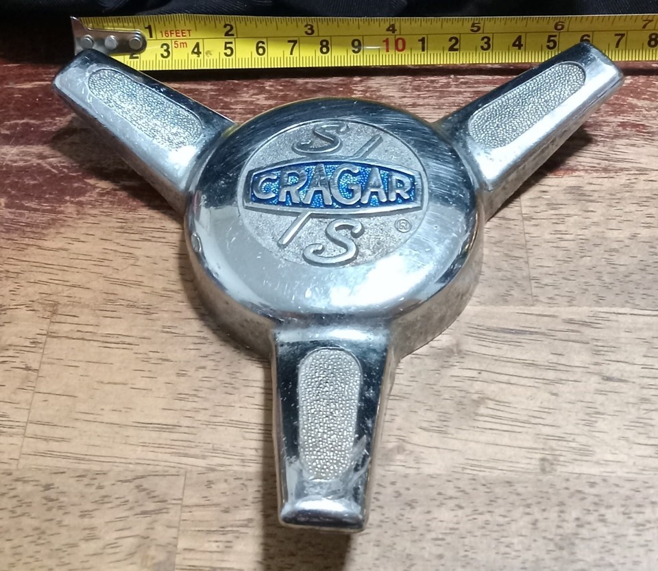 1960'S VTG Cragar Custom Wheel Spinner 3 Point Cap S/S Logo Blue 6.25 ...