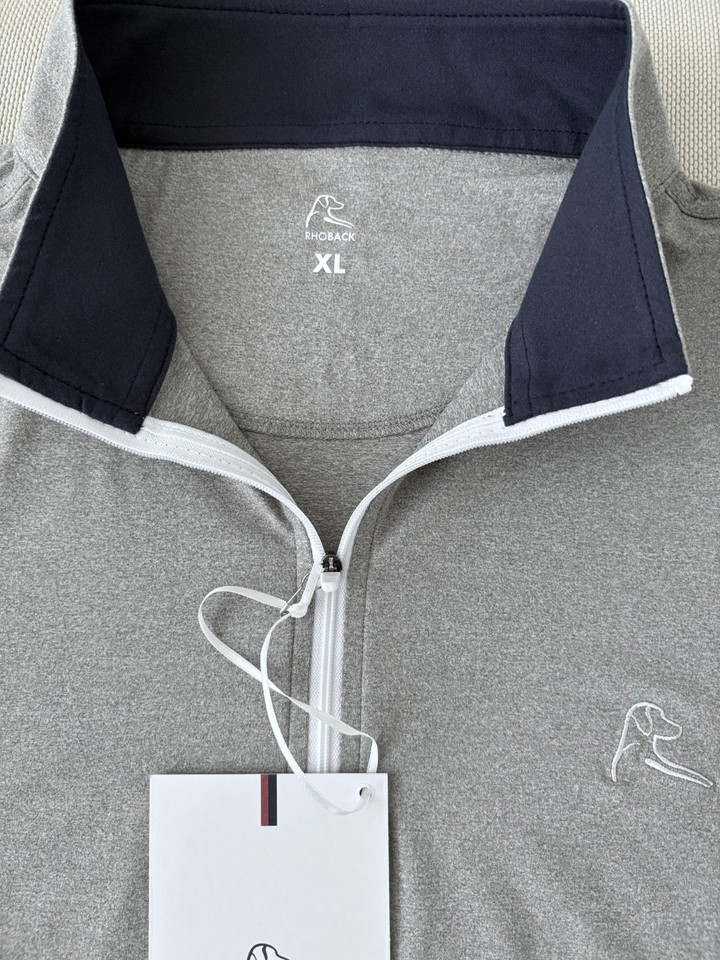 Rhoback Heather Performance Q-Zip Glacier Grey sz XL | eBay
