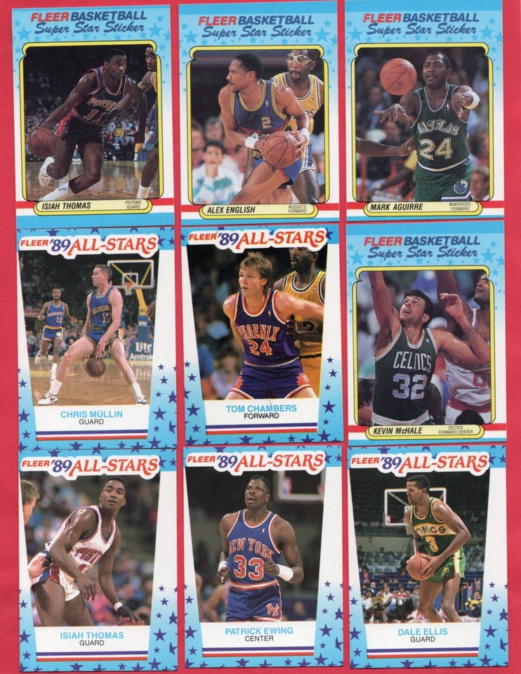 21 Diff 1986-87 to 1989-90 Fleer NBA Sticker Lot Dominique Wilkins ...