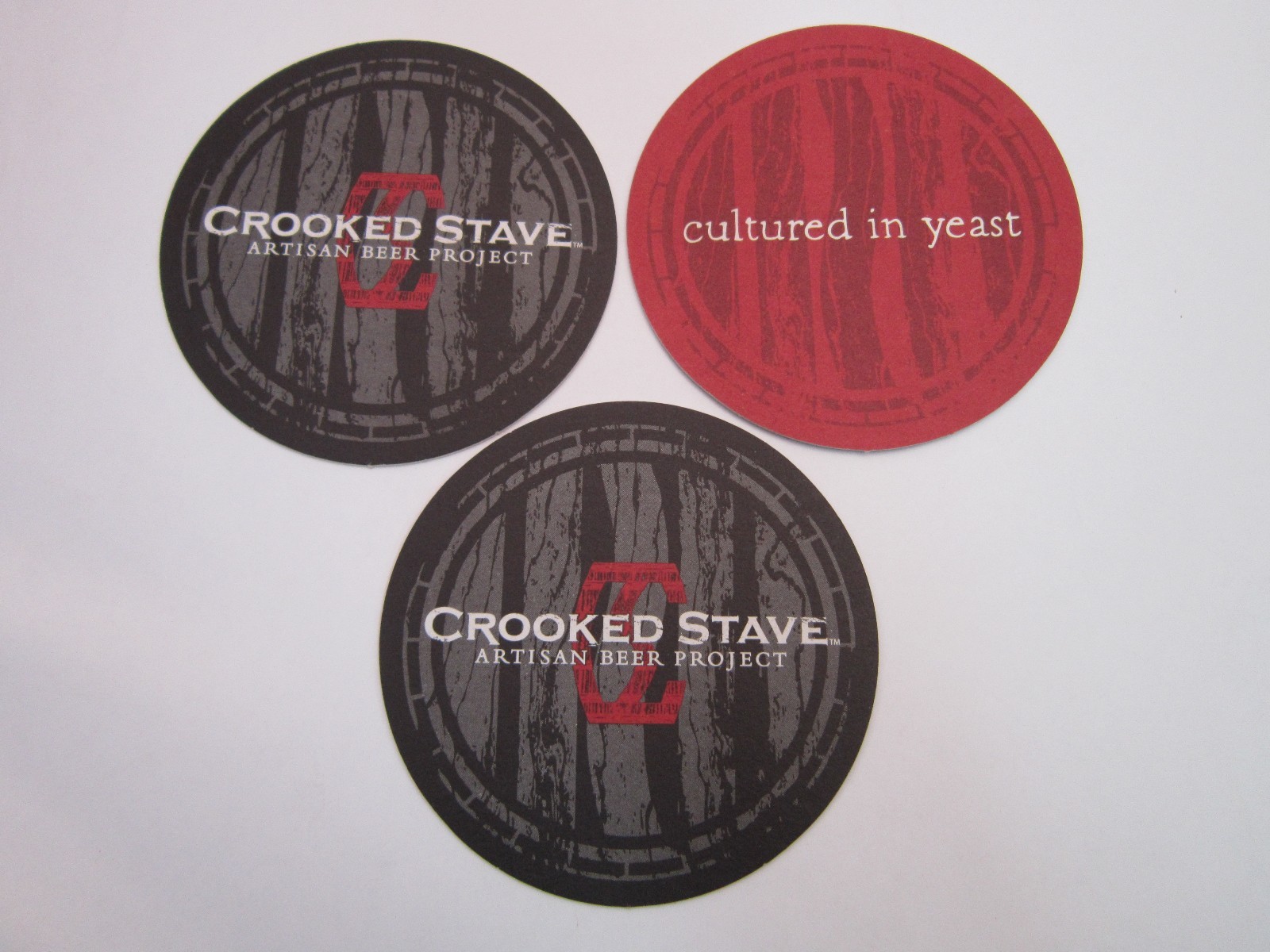 3 Beer Brewery COASTERS CROOKED STAVE Artisan Beer Project ~ Denver ...