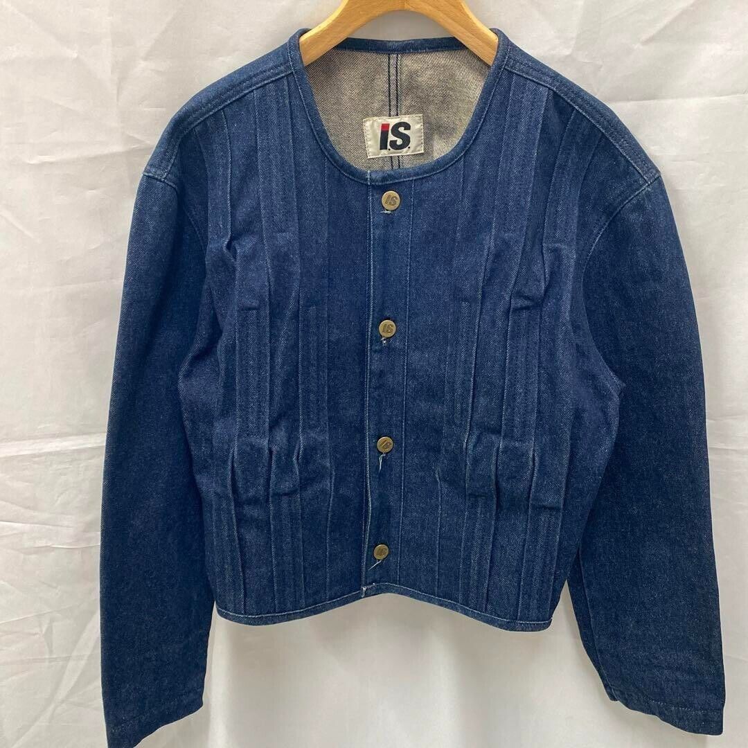 I.S. ISSEY MIYAKE Wave Pleats Denim Jean Jacket M Blue I.S. ISSEY MIYAKE Wave Pleats Denim Jean Jacket M Blue