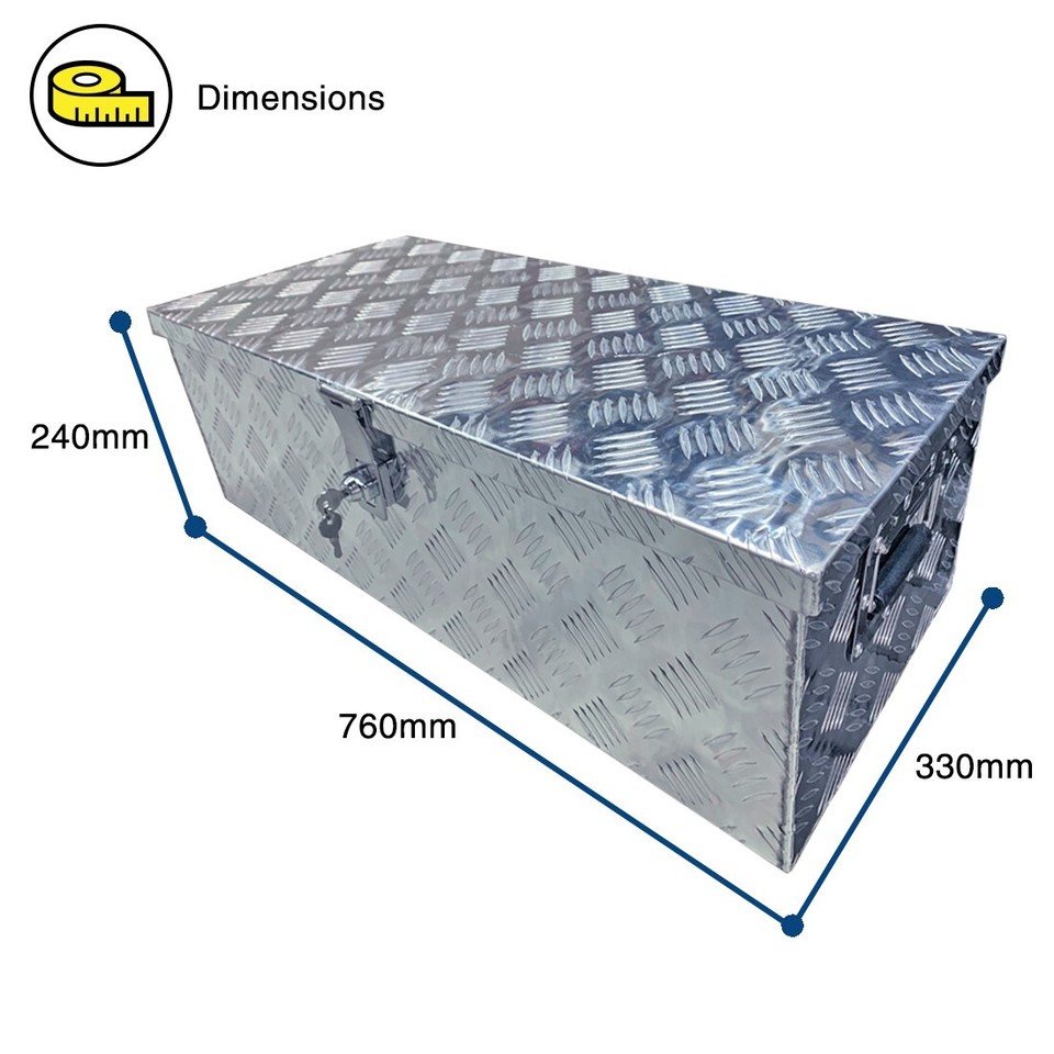 Aluminium Tool Box 31x13x10" Checker Plate Chest Ifor Williams Trailer ...