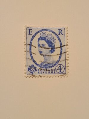 Queen Elizabeth Great Britain Coronation Stamp - Rare, 4D Stamp, Used ...