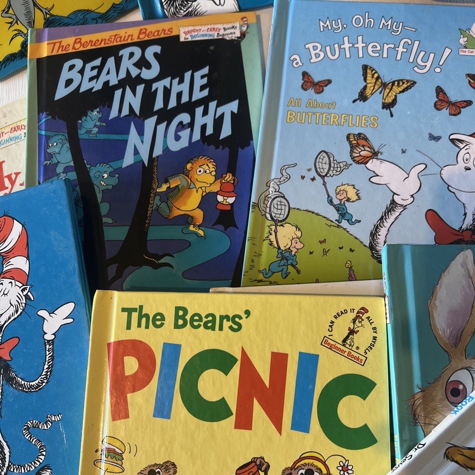 Lot Of 13 Dr Seuss Books Childrens Kids Berenstain Bears Cat Hat Fish ...