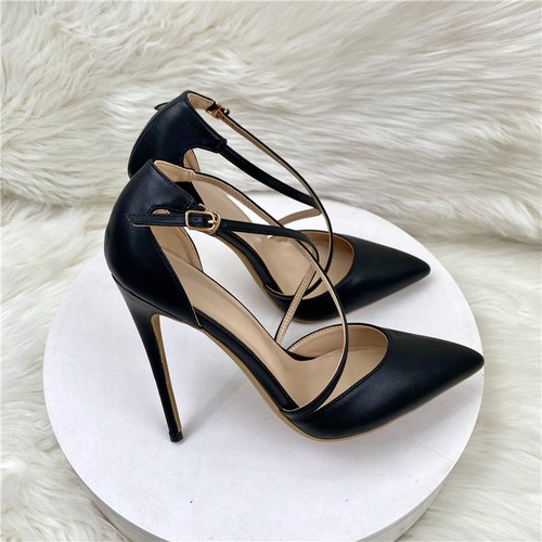 Womens Pointed Toes Thin Heels High Heels New Hollow Sandals 12CM Cross ...