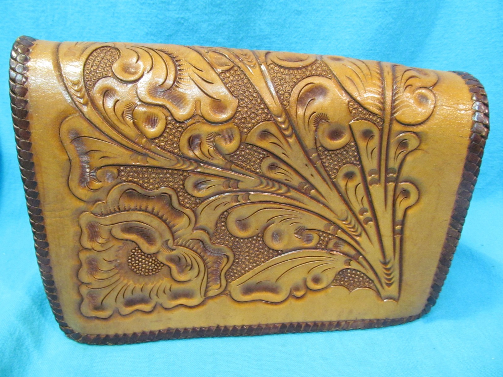 VINTAGE TOOLED LEATHER PURSE (NO STRAP) | eBay