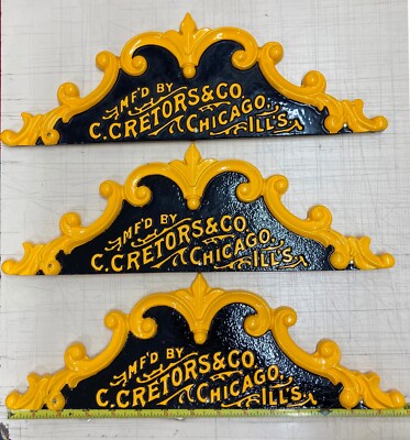 Reproduction metal CRETORS Popcorn Peanut Machine Top Crest Topper 14 ...