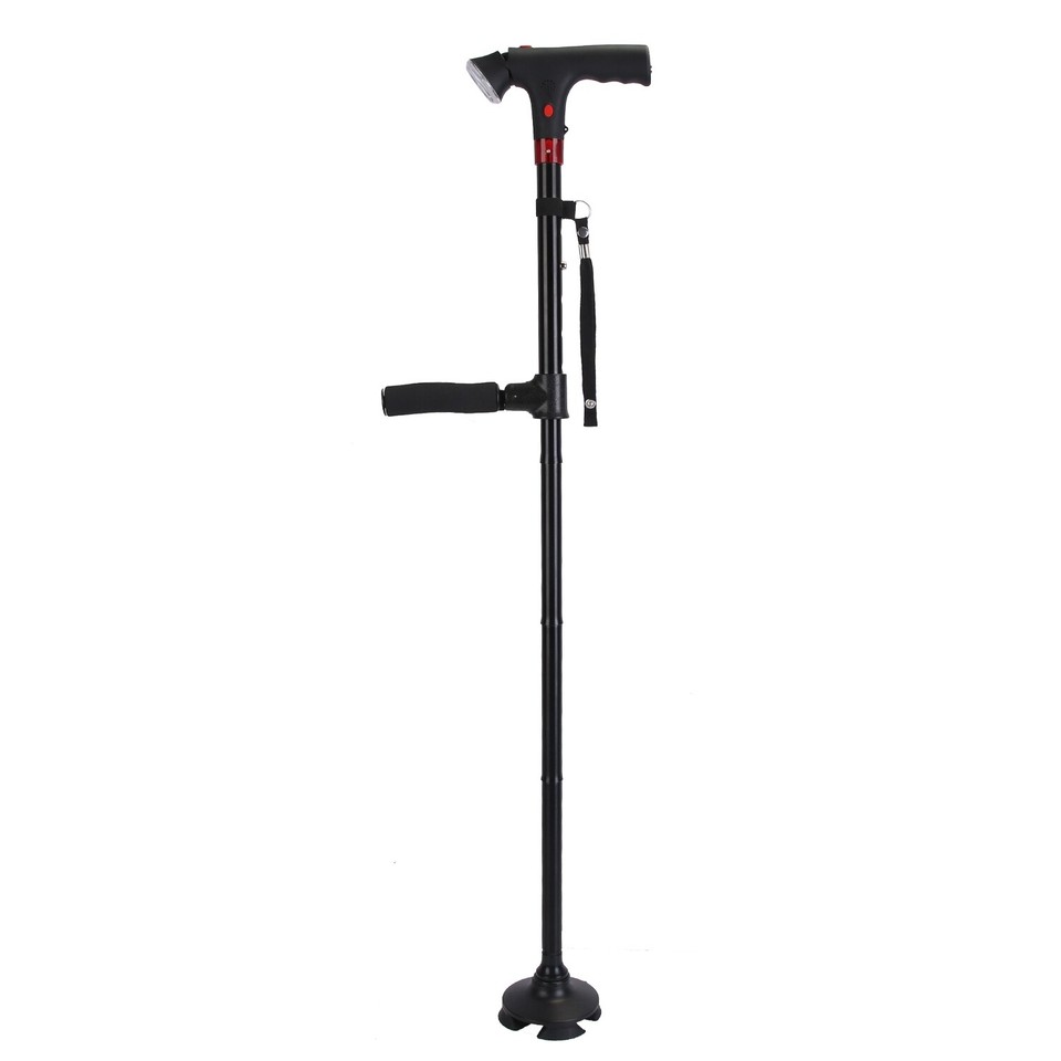 Lightweight Folding Walking Cane LED Light Walking Stick Bell With ...