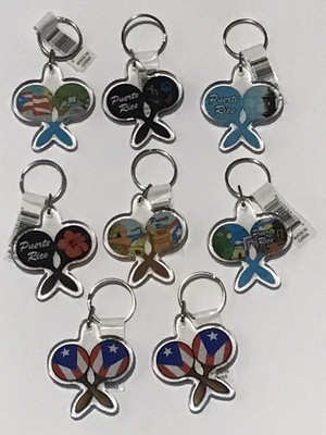 ONE Pc ASSORTED Puerto Rico Maracas Llavero Key Chain Holder Souvenirs ...