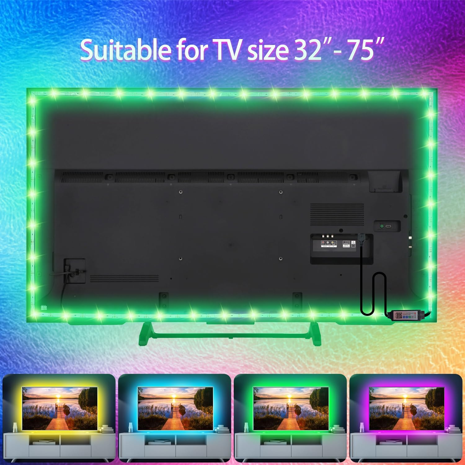 LED Lights for TV 32-75 Inch 16.4Ft USB TV LED Backlights with App ...