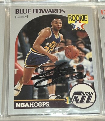 Blue Edwards 1990-1991 NBA Hoops Rookie Signature Signed Autograph AUTO ...