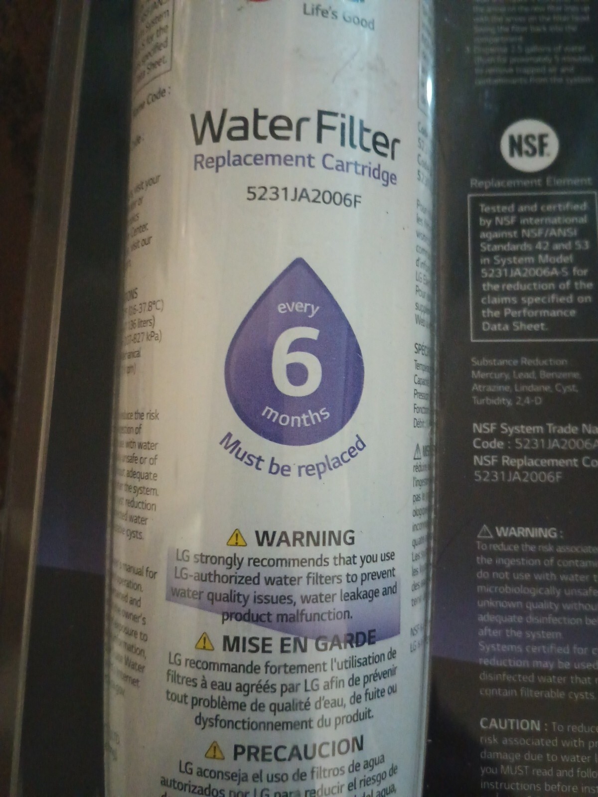 LG LT600P Refrigerator Water Filter - White for sale online | eBay