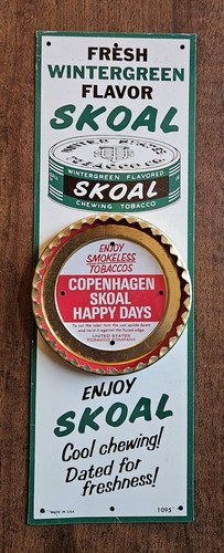 NOS Skoal Metal Back Plate with Copenhagen Skoal Happy Days Lid Cutter ...