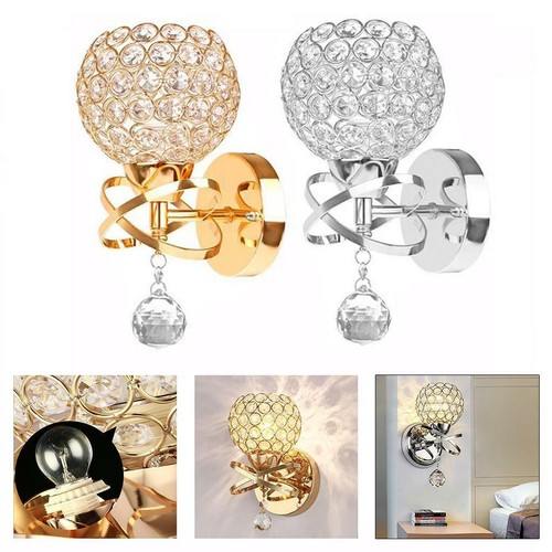 Crystal Wall Sconce, Modern Wall Light, Hanging Crystal Ball Wall ...