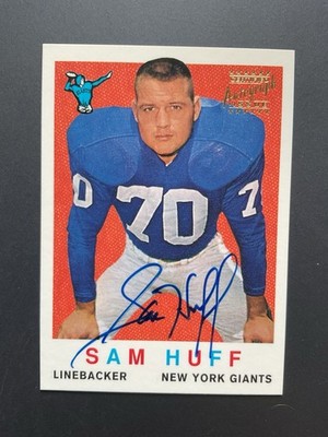 1997 Topps Rookie Reprint Archives Sam Huff Auto New York Giants ...