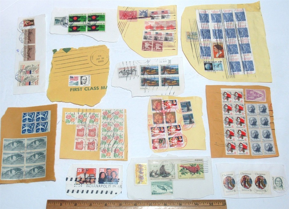 Lot 500 Vtg Canceled US Postage Stamps On Envelope Paper crafting ...