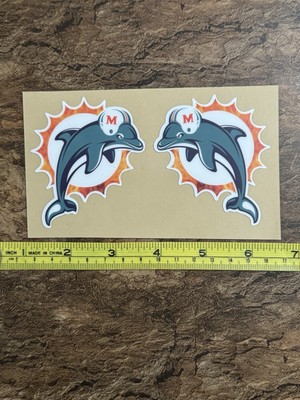 Miami Dolphins MINI Football Helmet Decals - Fire as Sunburst | eBay