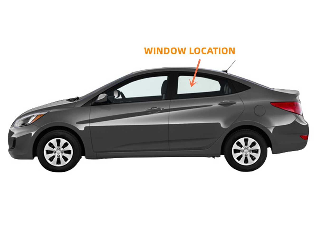 Driver/Left Rear Door Window Glass For 2012-2017 Hyundai Accent 4 Door ...