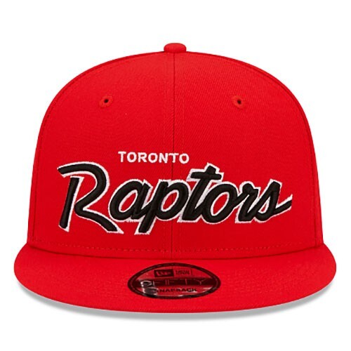 New Era Toronto Raptors Red Snapback Hat NBA Script Team Logo ...