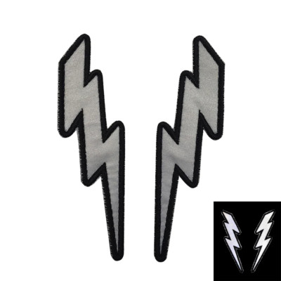 Large Pair Lightning Bolts IR Reflective Hook and Loop Tactical Morale ...