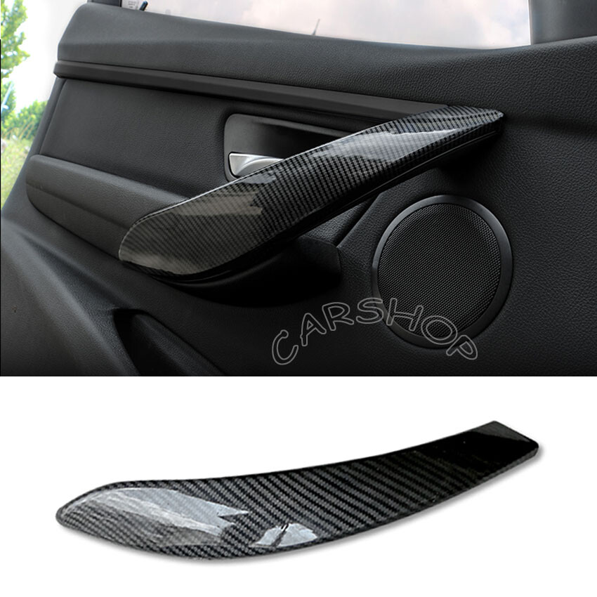 4-Dr Carbon Fiber Interior Door Handle Cover Trim For BMW F30 F32 F80 ...