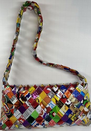 Candy Gum Wrapper Woven Small Bag Purse Handmade In Mexico with Zipper ...
