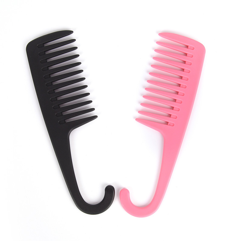 Large Wide Tooth Combs Hook Handle Reduce Hair Loss Comb Styling Brush ...