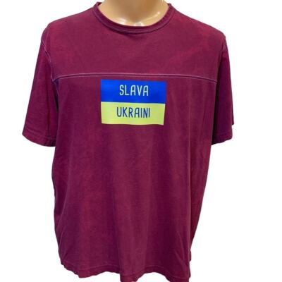 Upcycled Hand Printed XL Ukraine Flag Slava Ukraini Artist Fundraiser ...