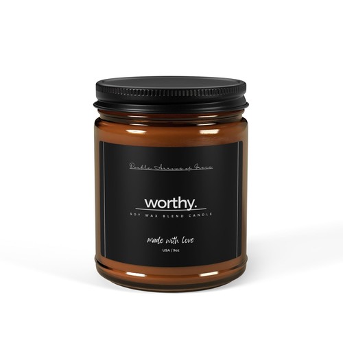 Worthy Amber Jar Candle, Christian Candle, Faith Candle, Gift for ...