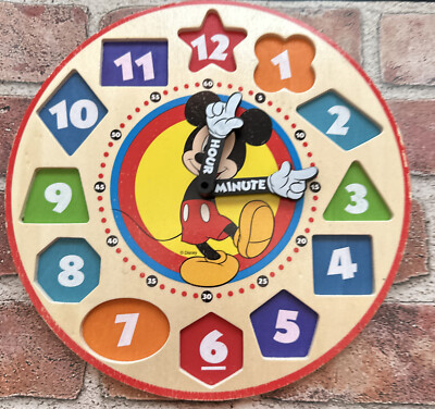 Disney Melissa & Doug Wooden Sorting Clock Movable Hands Educational ...