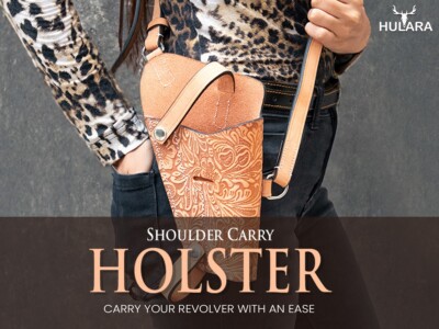 Hulara Western Shoulder Holster Cowboy Buff Leather for Glock 1911 ...