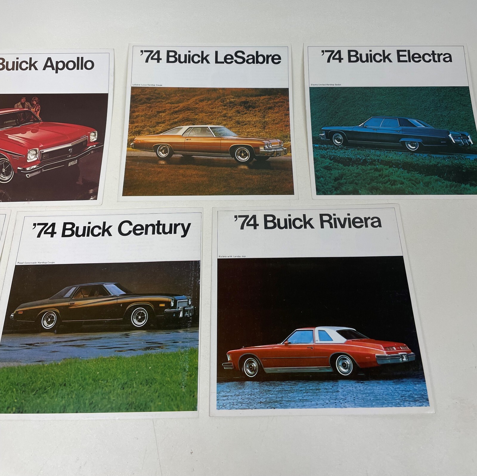 Lot of (7) 1974 Buick Sales Brochure - Apollo Riviera Century Electra ...