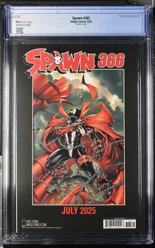 SPAWN #365 - CGC 9.8 - 2025 MARK SPEARS Variant | eBay