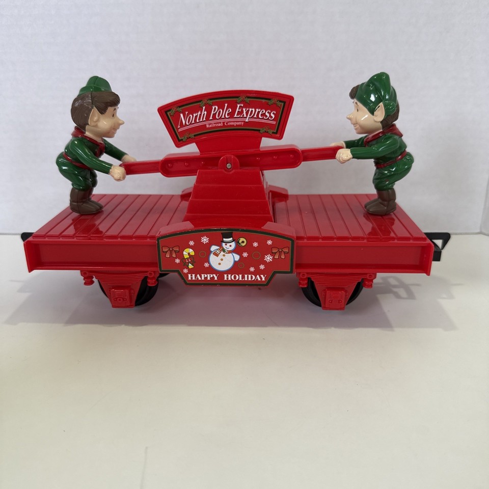 North Pole Express Elves Hand Pump Car EzTec Christmas Train Animated ...