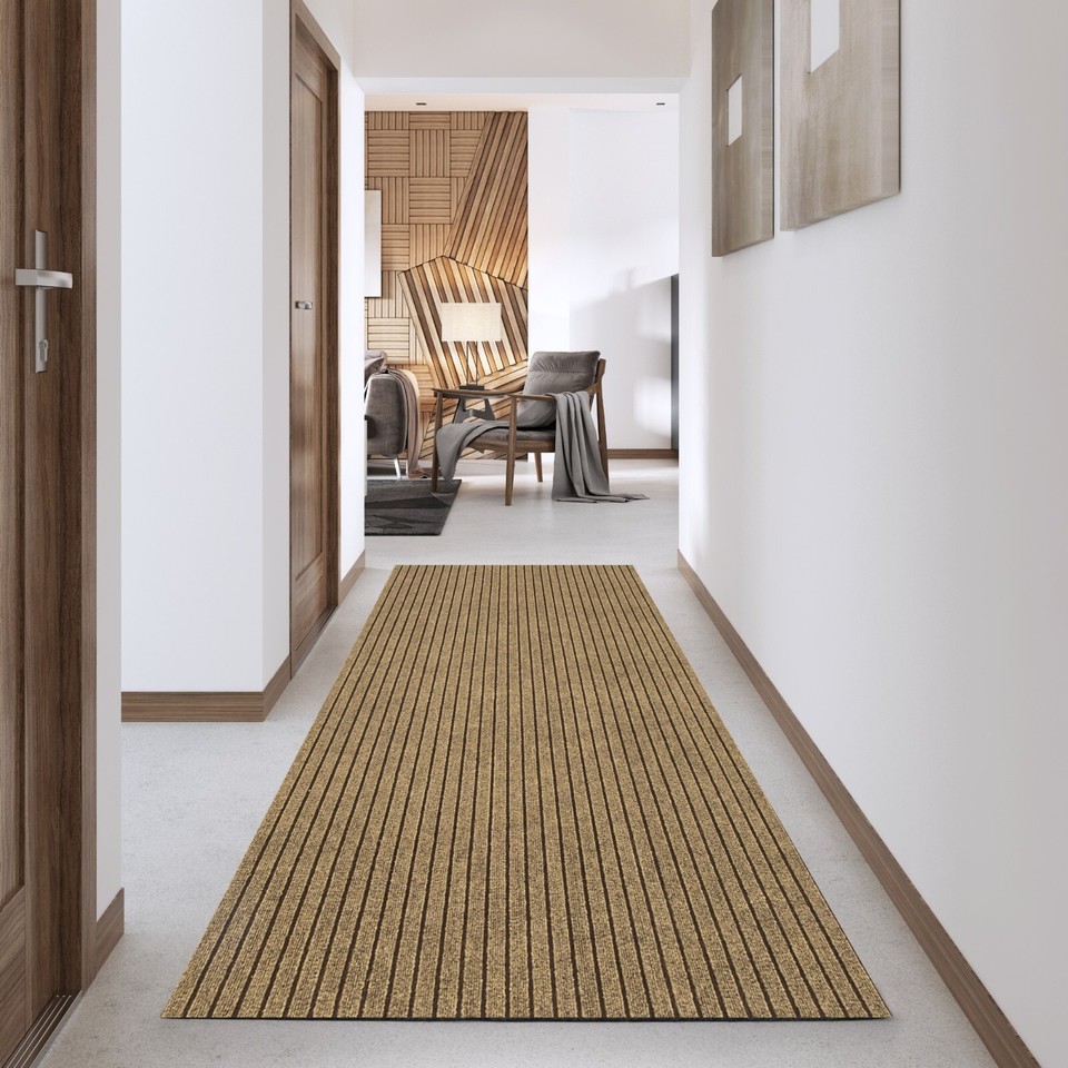 Area Rugs for Living Room or Bedroom, Brown Striped Carpet Runner Rug ...