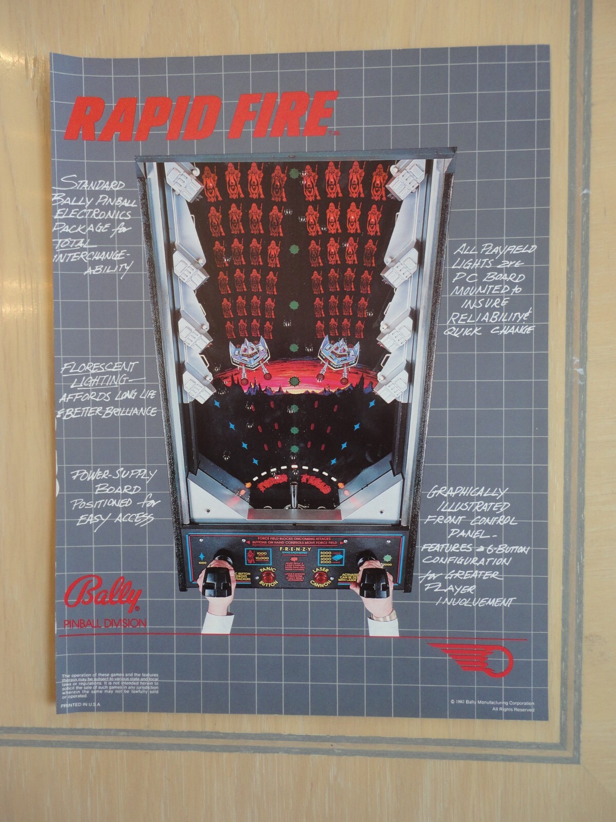 Rapid Fire Pinball Machine Flyer Original Magazine Pull Out ...