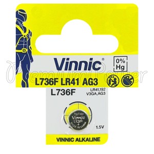 1 x Vinnic LR41 battery L736F AG3 Alkaline Button cells 192 V3G 1.5V ...