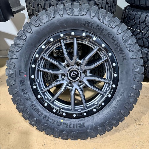 4 20x9 Fuel D680 Rebel Gray Wheels 35" RT AT Tires 8x170 Ford Excursion ...