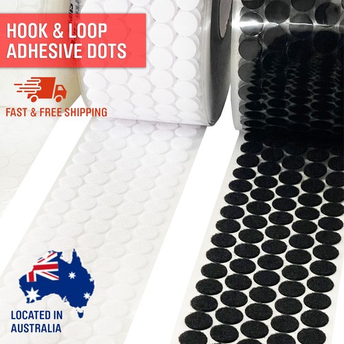 Hook & Loop Sticky Self Adhesive Round Dots 10,15,20,25,30mm Clear ...
