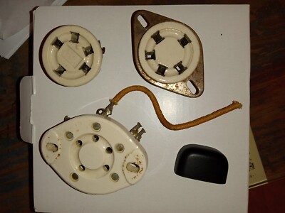3 Vintage Ceramic 5-Pin Tube Sockets + 1 vintage knob | eBay