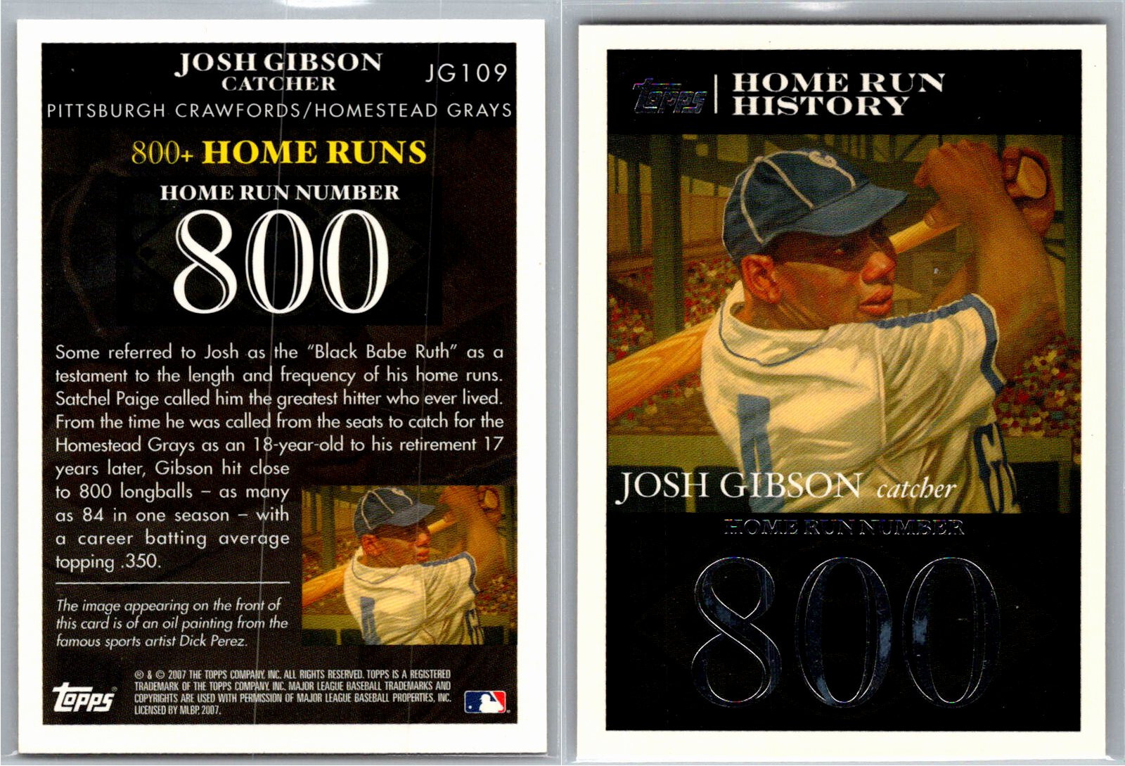 2007 Topps Josh Gibson Home Run History JG109 | eBay